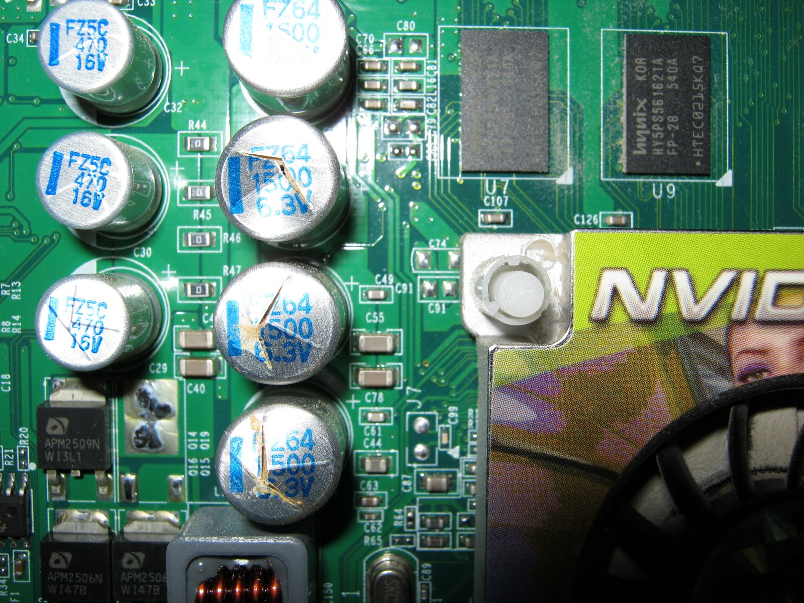 Fixing a videocard with busted capacitors |code-moveaxebx