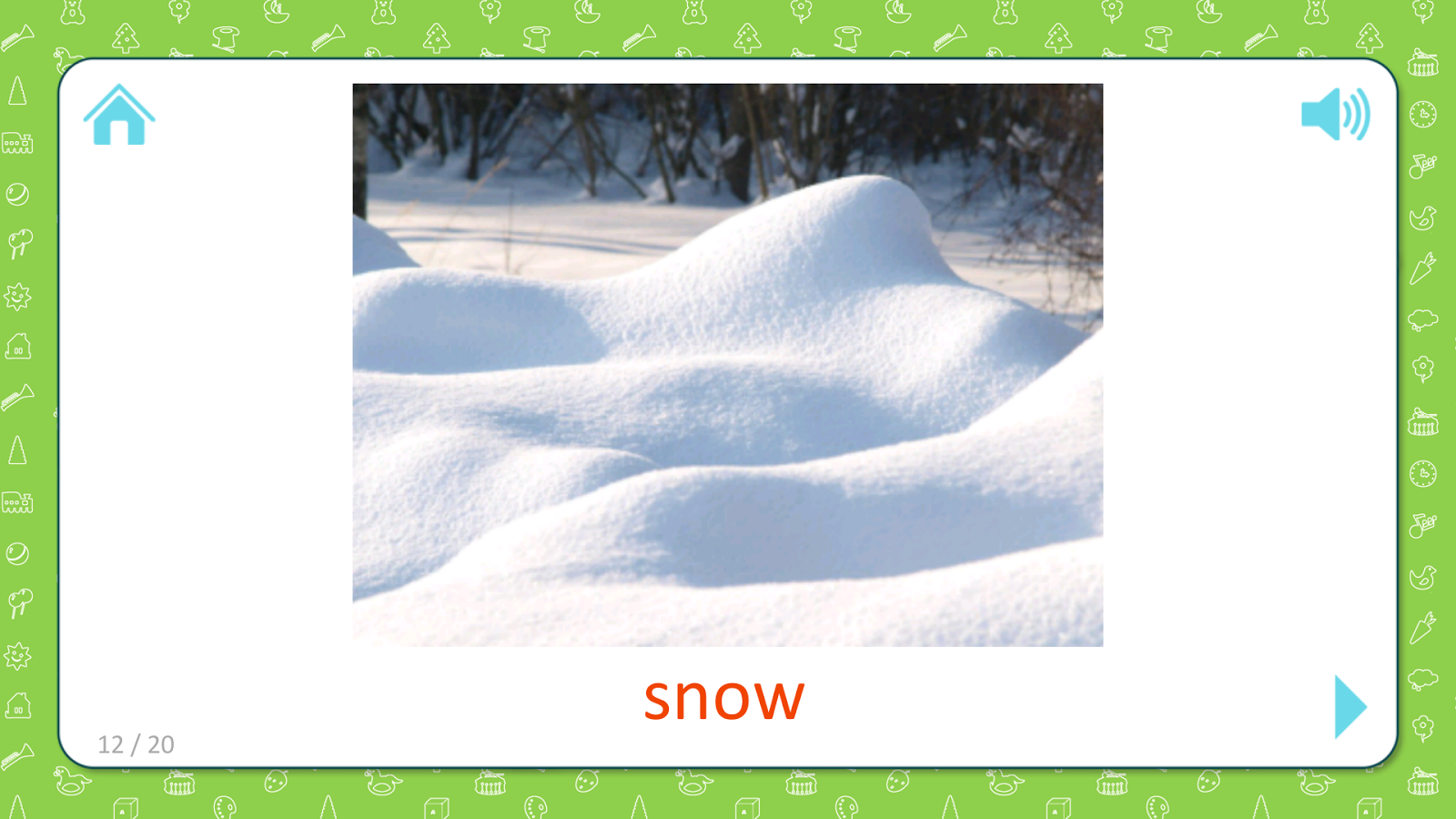 Flashcards for Kids: Snow - Weather And Seasons - Flashcards for Kids