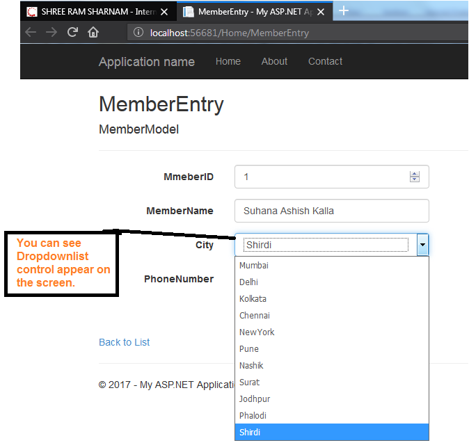 Dropdownlist in ASP.NET MVC | Dot Net Tutor In Mumbai
