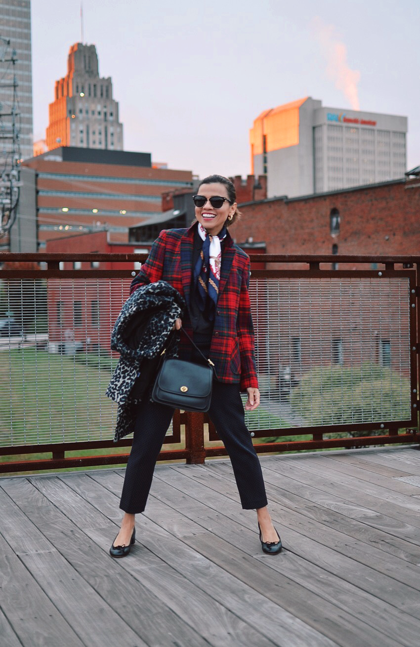 Monday Work Outfit With Tartan Plaid And Other Fun Prints | MY SMALL ...