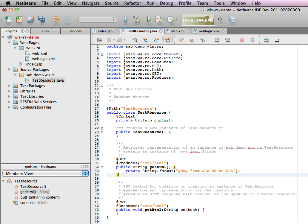The Buttso Blathers: Using JAX-RS with WebLogic Server 10.3.4