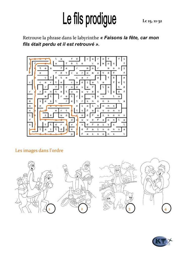 Jeux et activités caté sur la parabole du fils prodigue