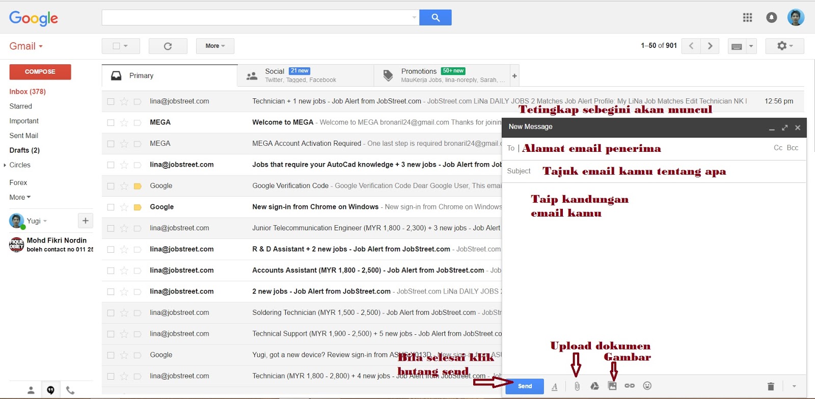 Bagaimana cara untuk menghantar email? ~ I am Syazril