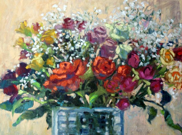 Ivy Delon Fine Art: "Rose Bouquet" Original Oil Rose Still Life ...