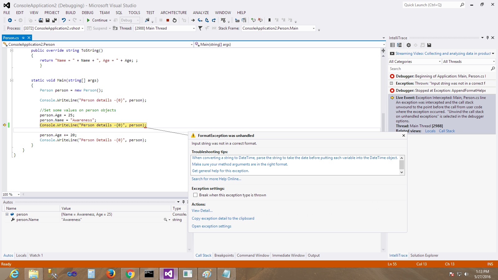 Buildf5 Formatexception Was Unhandled Input String Was Not In A
