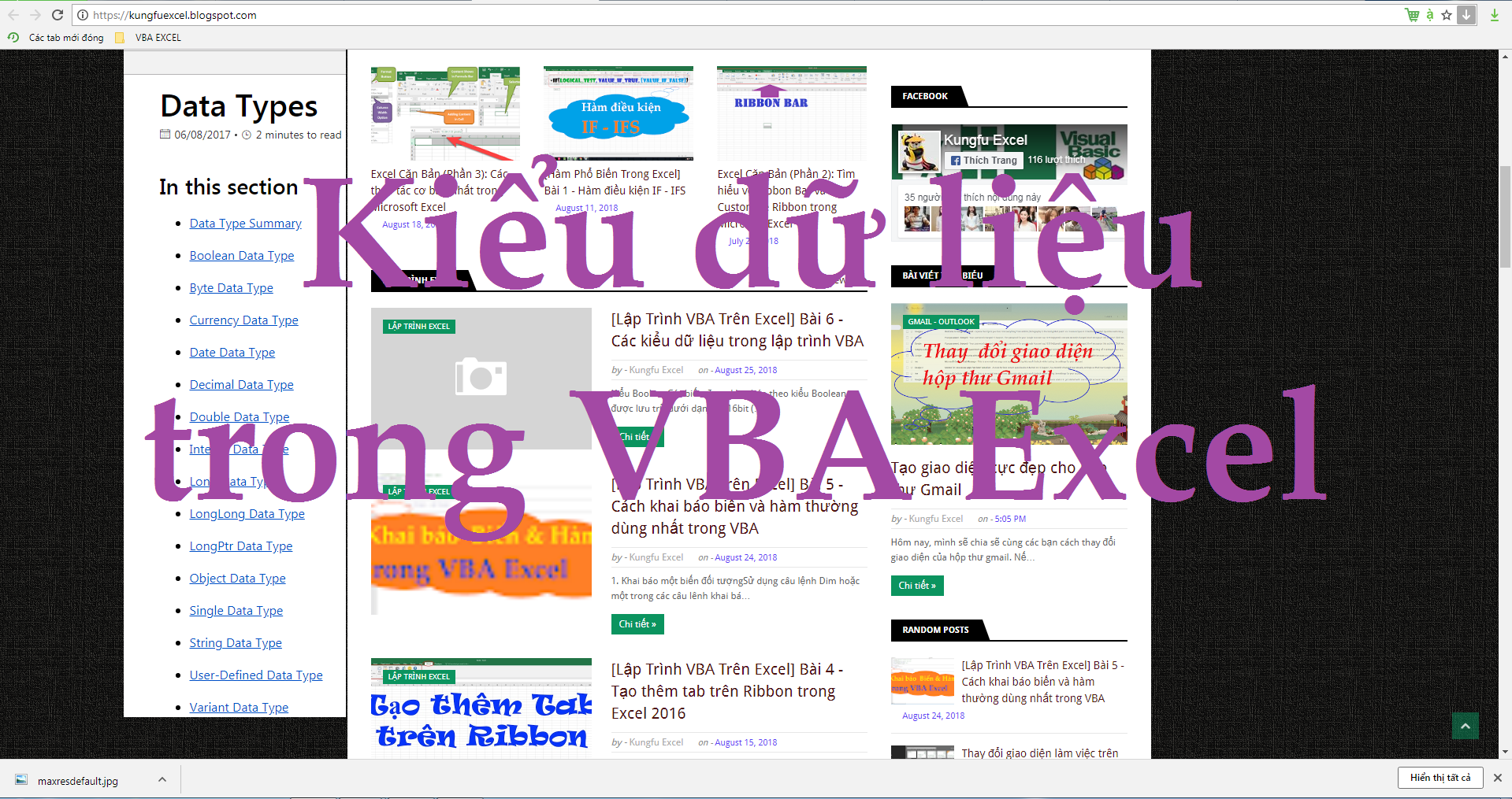 Bài 6 - Các kiểu dữ liệu thường sử dụng trong lập trình VBA Excel