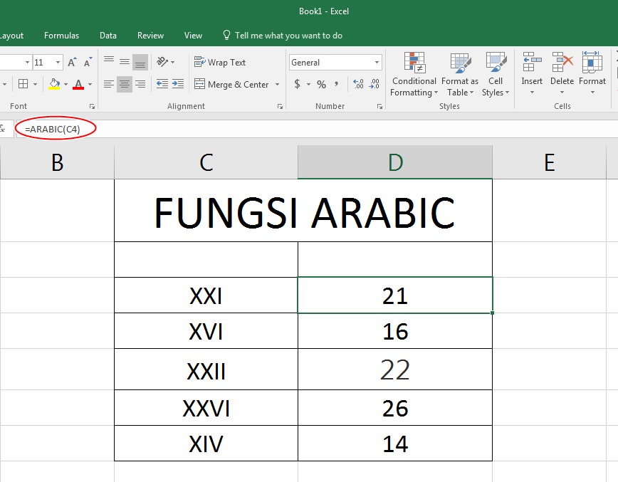 MS.Excel: Fungsi Arabic Dalam Microsoft Excel Yang Perlu Kita Ketahui