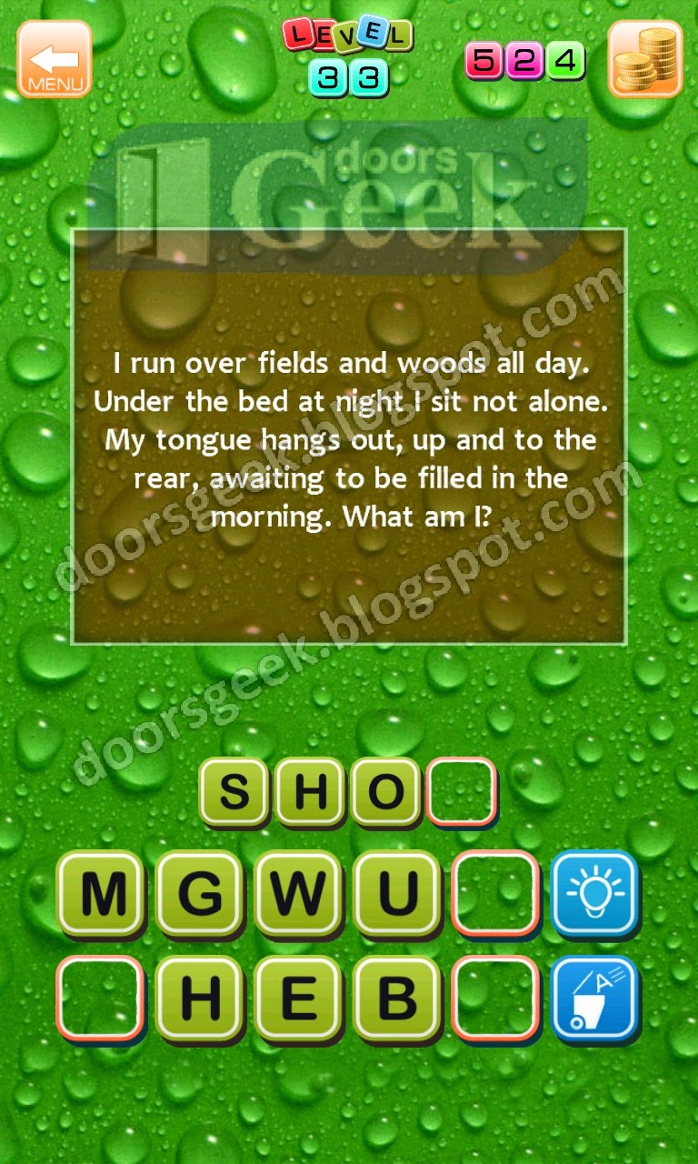 Unriddle Riddle - Level 33 ~ Doors Geek