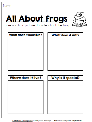 Colors and Kindergarten: My Science Journal: Pond Animals