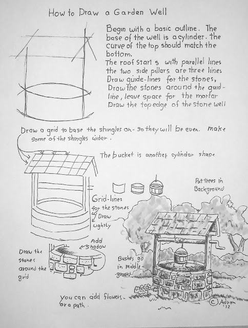 How to Draw Worksheets for The Young Artist: How to Draw a Well: Art ...