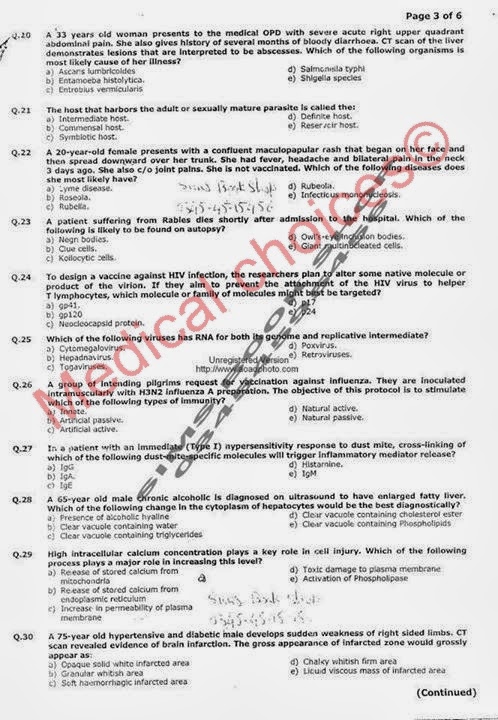 3rd year Pathology UHS MCQ | MEDICAL CHOICES