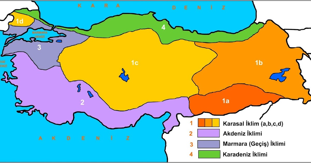 Map of Turkey's climate types ~ Turkey Physical Political Maps of the City