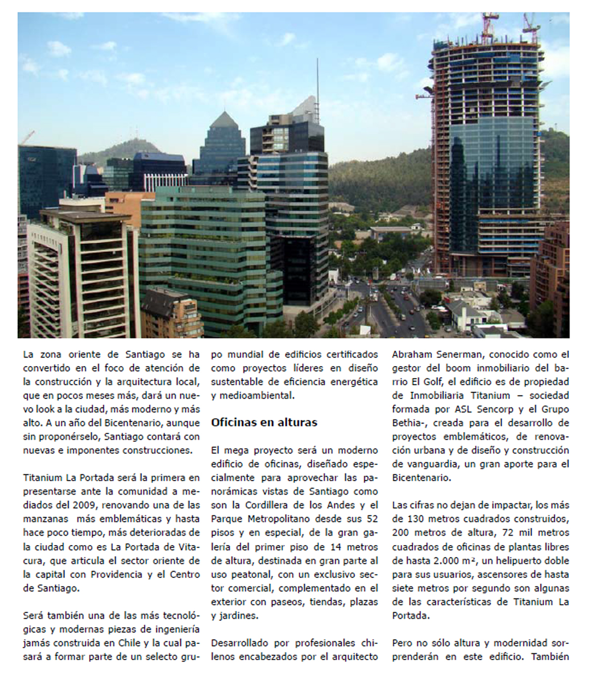 ARQUITECTURA , ARTE Y PATRIMONIO: TORRE TITANIUM EN ISIDORA GOYENECHEA ...