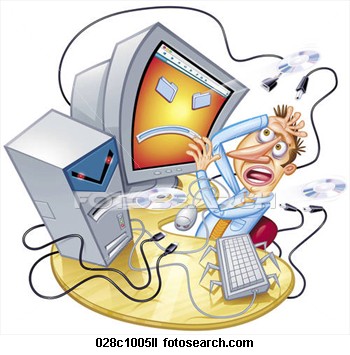 Clipart - Computer attacking man