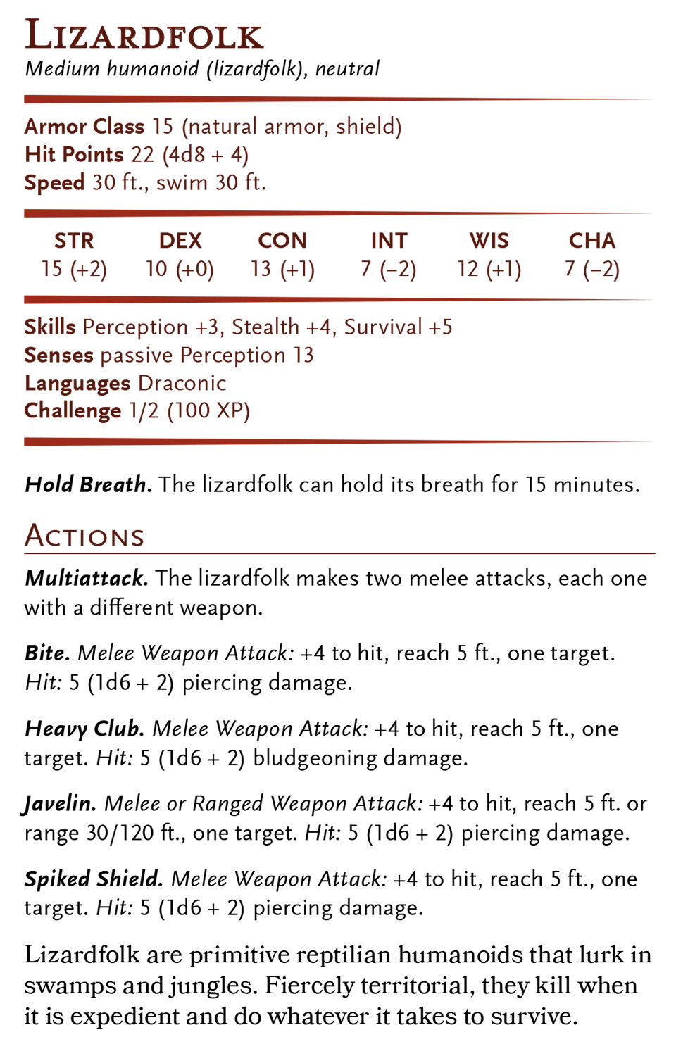 D&D Basic Monsters: Lizardfolk