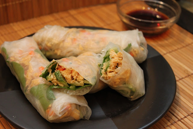 A Bowl of Creativity: Chicken and Vegetable Spring Roll Wraps