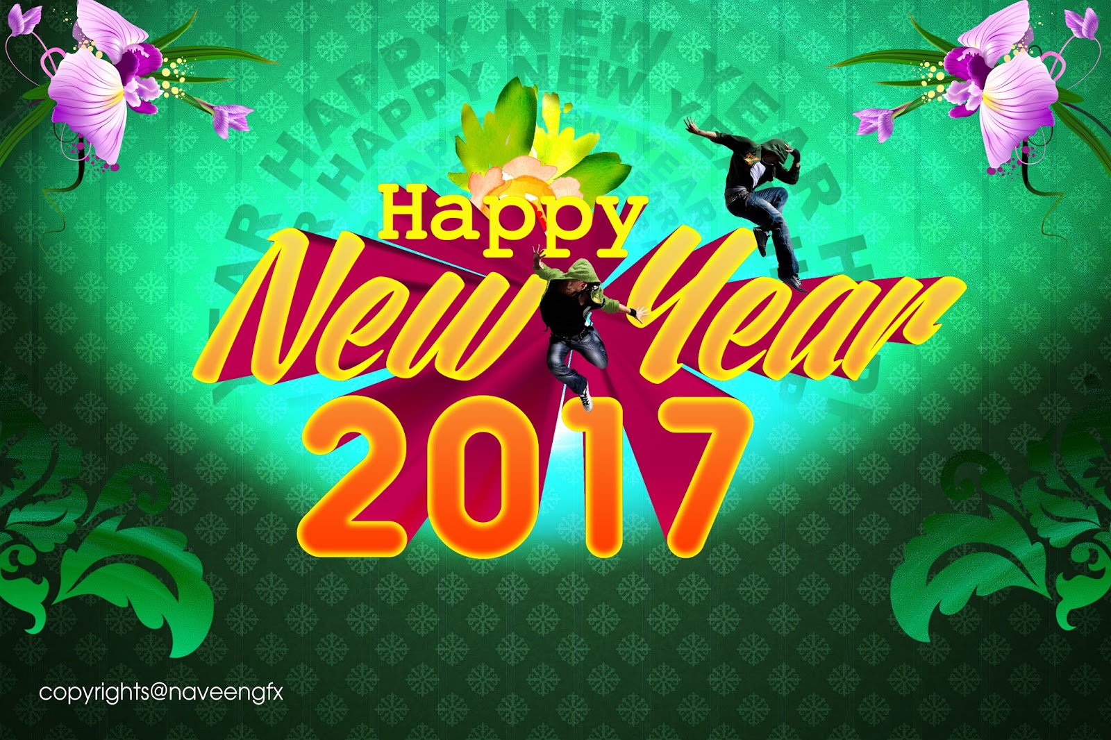 Happy New Year 2017 ecards poster and wallpapers on New Year. | naveengfx