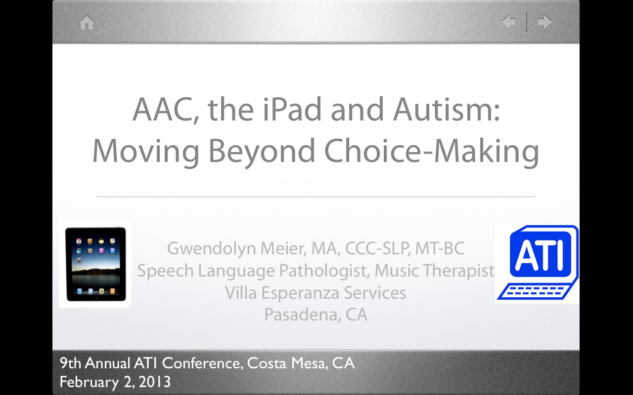 SCAAC-N: ATI Presentation Slides - AAC, the iPad and Autism: Moving ...