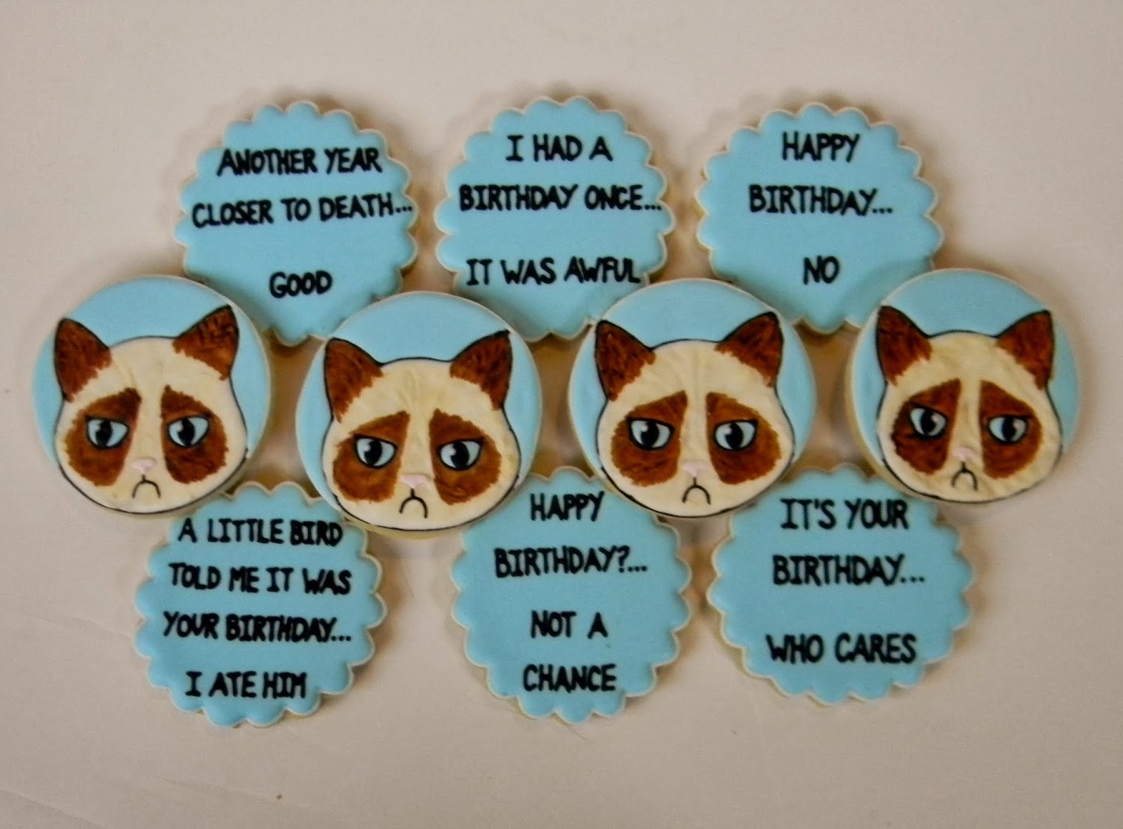 Sweet Melissa's Cookies: Grumpy Cat Birthday Cookies