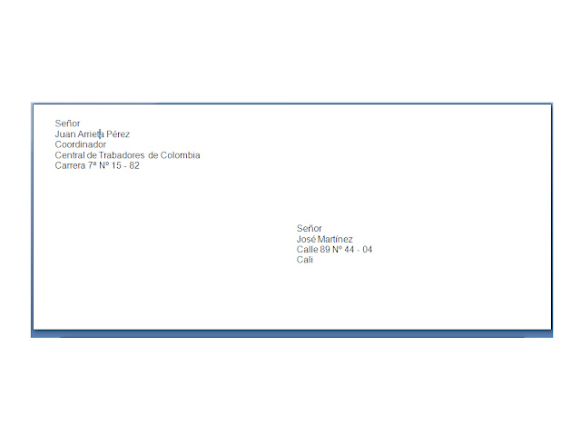 REDACCIÓN COMERCIAL: LEIDETH TOLOSA, ejemplo de sobres de cartas ...