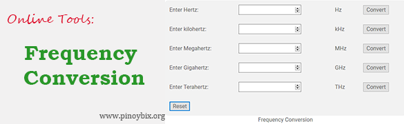 Online Tool: Frequency Conversions | PinoyBIX Engineering Problem ...