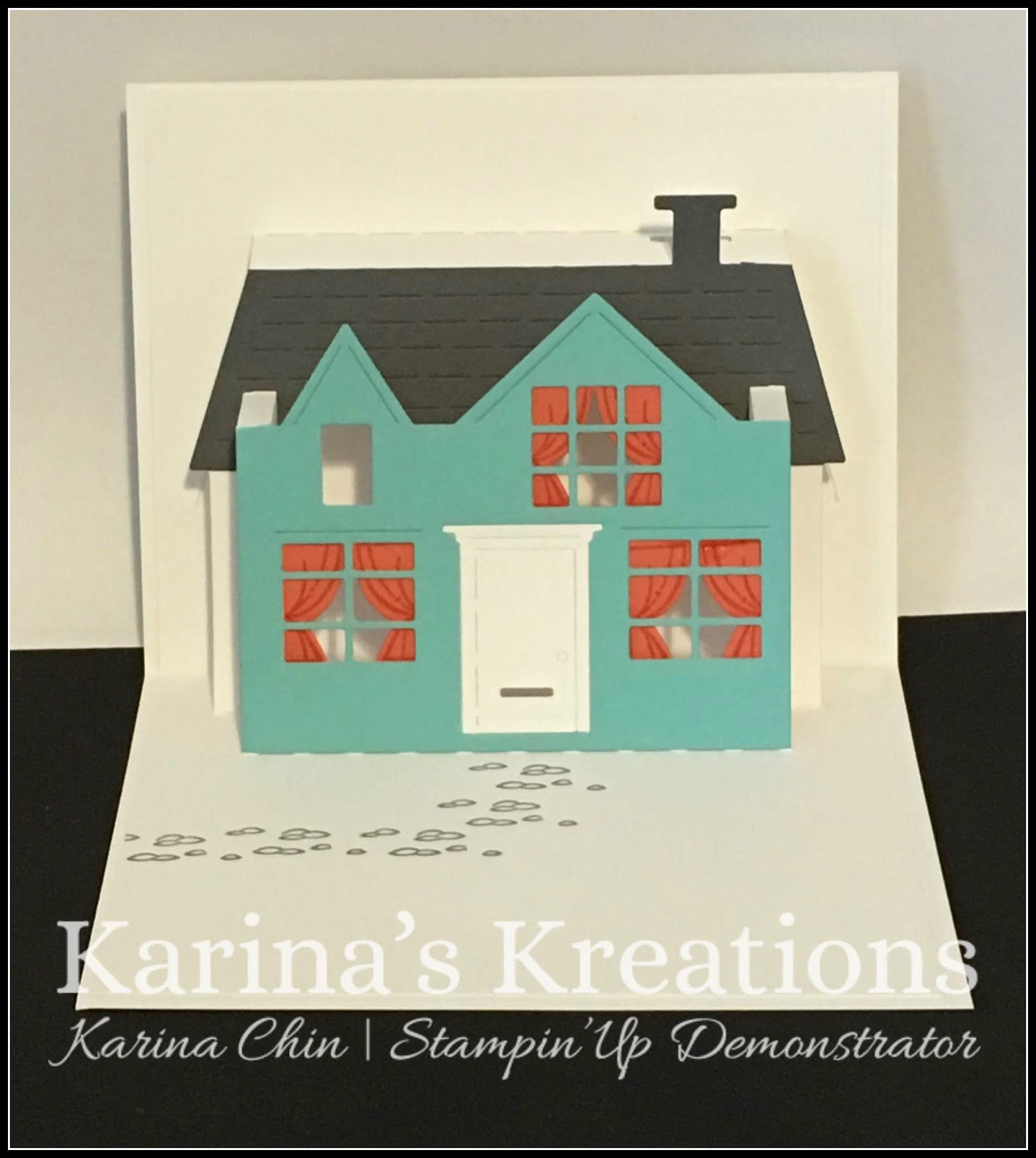 Karina's Kreations: Stampin'Up Pop On By Amazing Pop Up House Card!