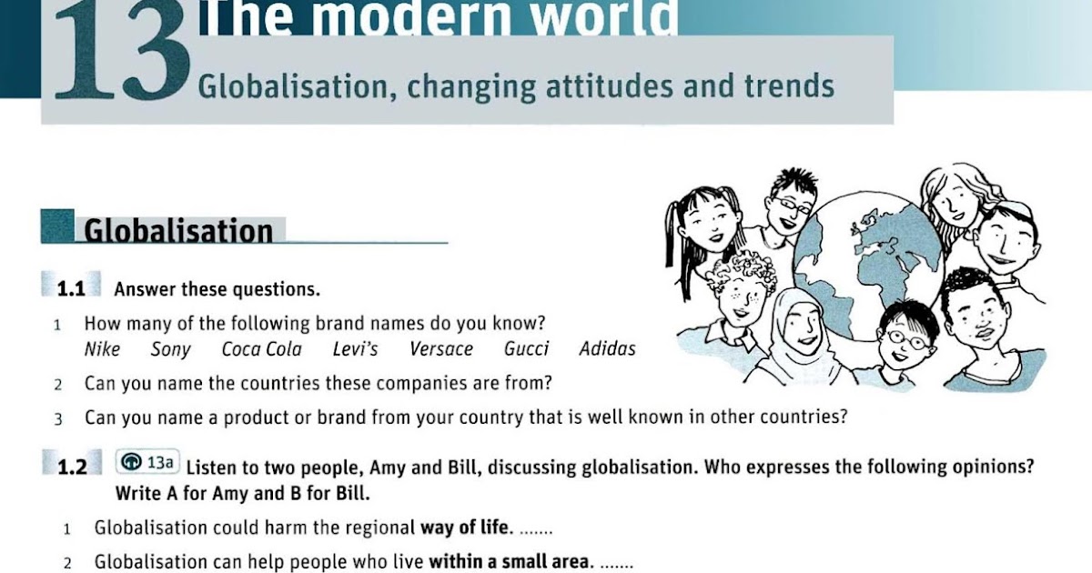 Unit 13 The modern world: Globalisation, changing attitudes and trends