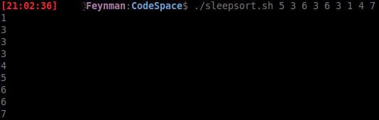 $\hbar = c = 1$ : Sleep Sort