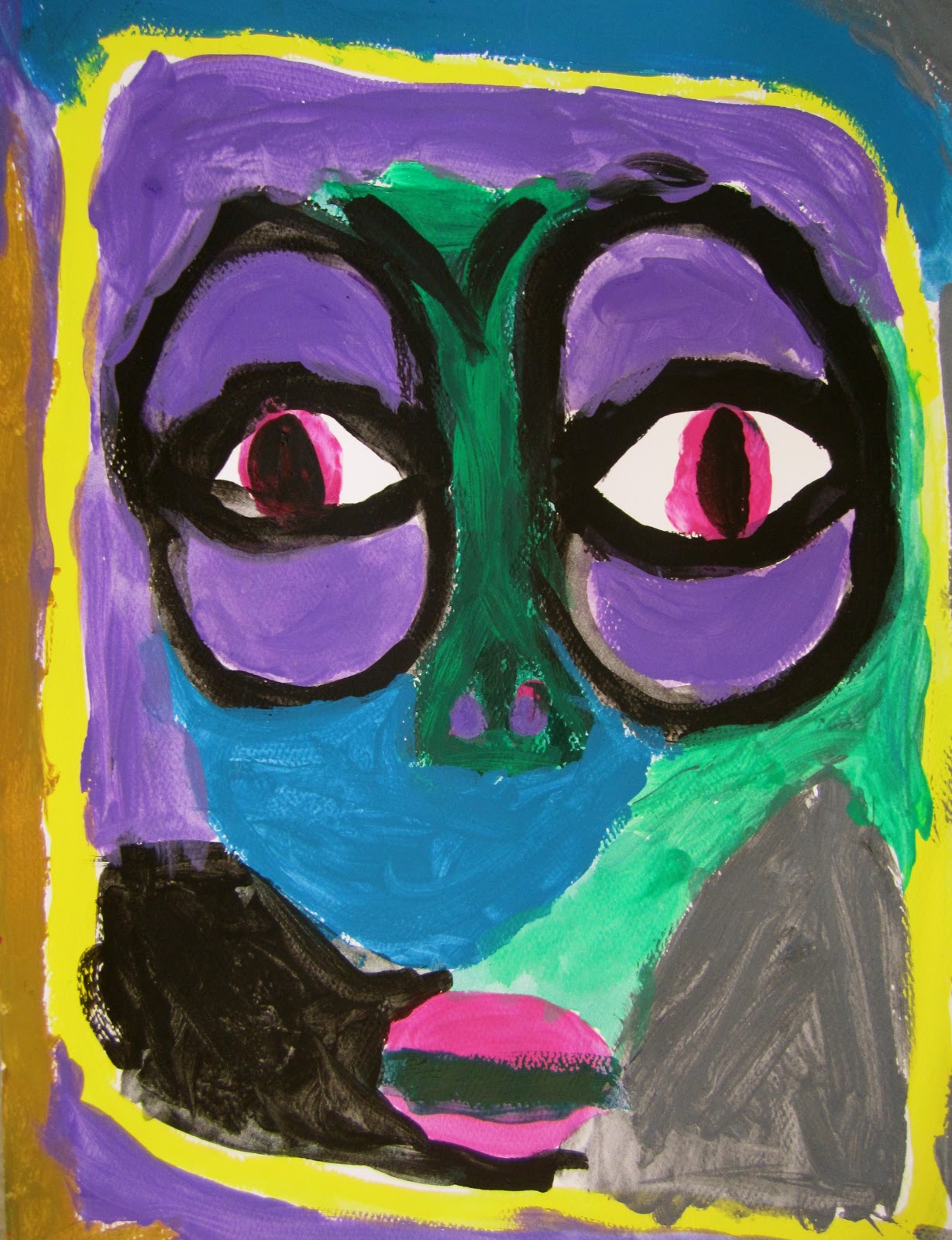 Cubist Portraits by 5th Grade 2013: 5th Grade Cubist Portrait Paintings