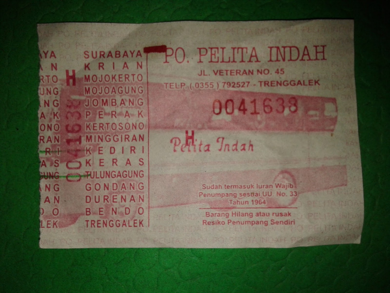 Caper Touring "One Stop Journey": Koleksi Karcis Bus