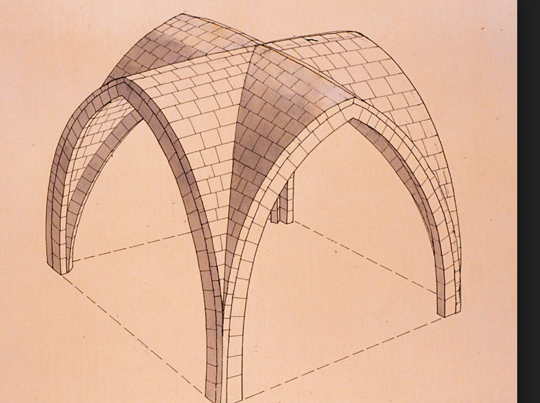 maquette en pierre: Voute croisée d'ogive