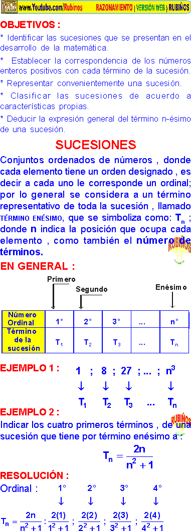SUCESIONES NUMÉRICAS FÓRMULAS Y EJEMPLOS EN RAZONAMIENTO MATEMÁTICO PDF