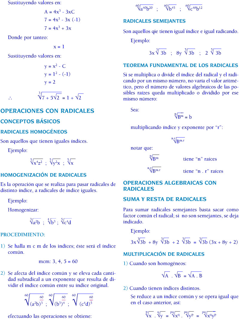 Formulario de ÁLGEBRA BÁSICA SECUNDARIA Y PREUNIVERSITARIA matemáticas ...