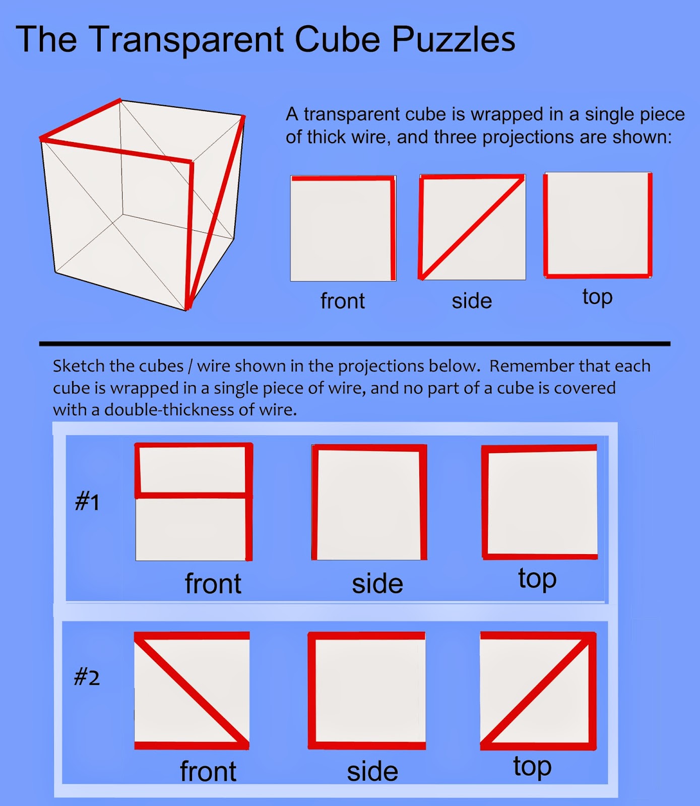 1001 Math Problems : spatial puzzles (3D)