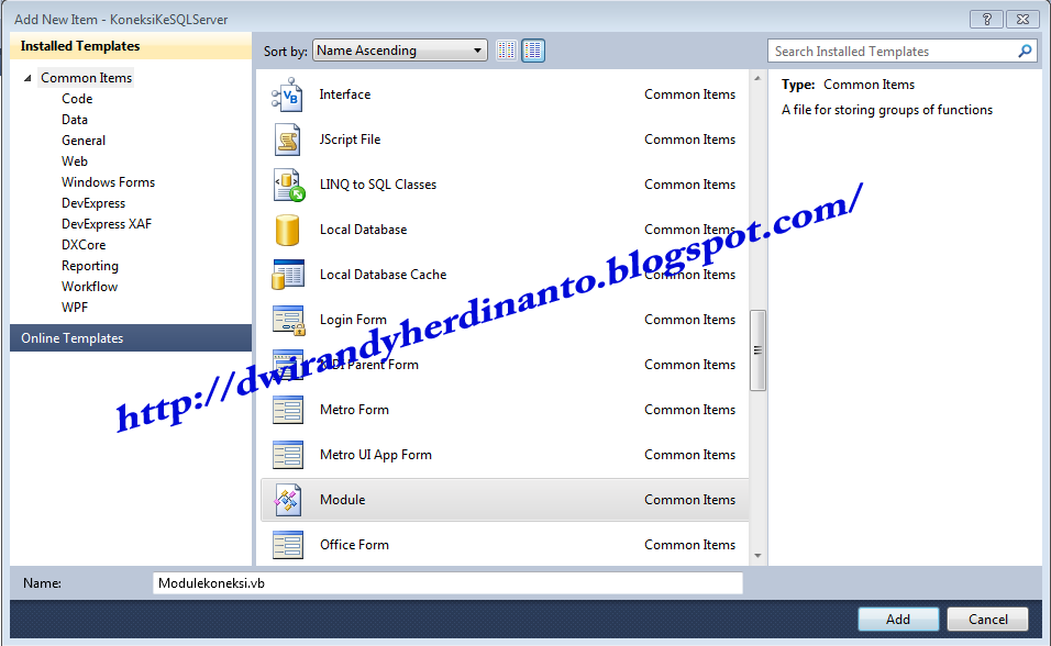 Cara Mengkoneksikan VB.Net ke SQL Server 2008 - Tutorial Koding