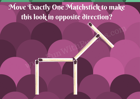 Matchstick Picture Puzzle Questions for Kids with Answers
