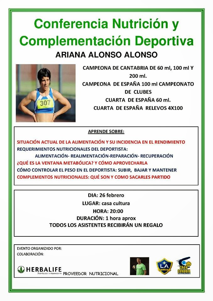 La atleta Ariana Alonso ofrece una conferencia sobre nutrición y ...