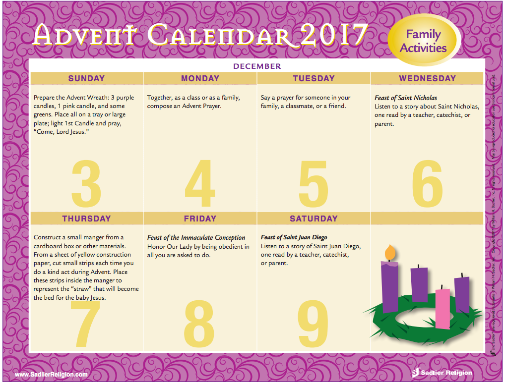 St. Mary's Faith Formation Program: Week 1 of Advent - Family Activities