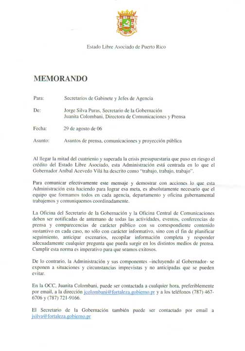 Memorando: MEMORANDO