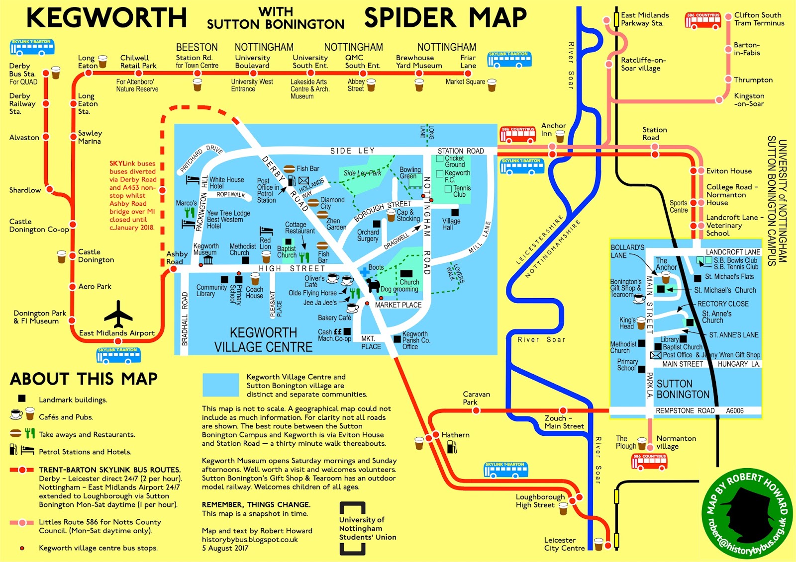 Beeston Week: Kegworth and Sutton Bonington Spider Map