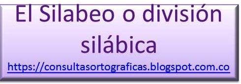 Consultas Ortográficas : El Silabeo o división silábica