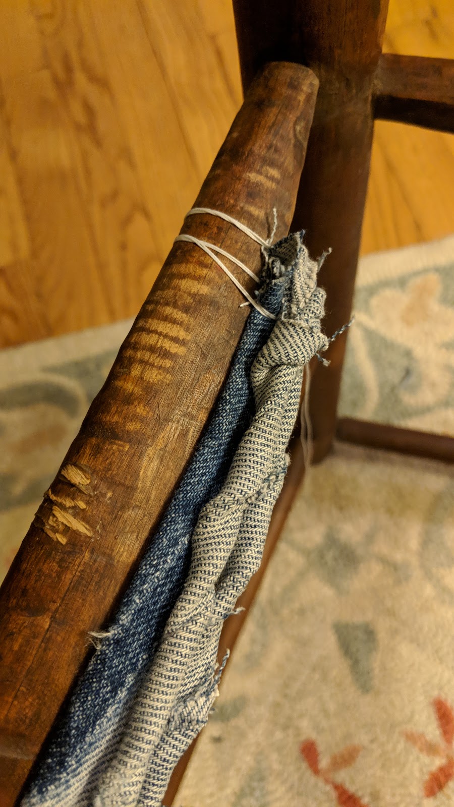 How to Make a "Rush" Woven Seat Chair Using Old Jeans (or Fabric Scraps)