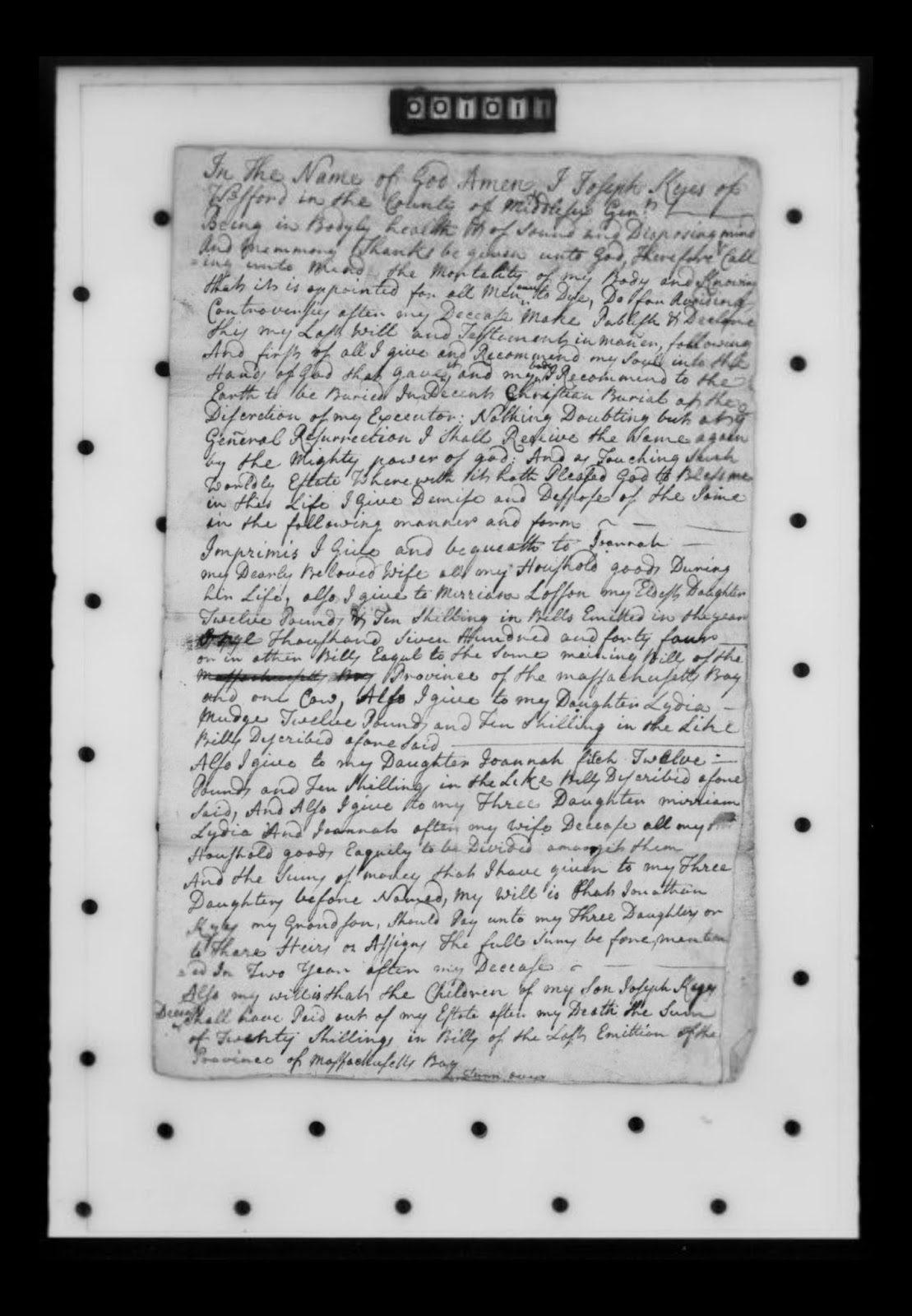 Genea-Musings: Amanuensis Monday - Probate Records of Joseph Keyes ...