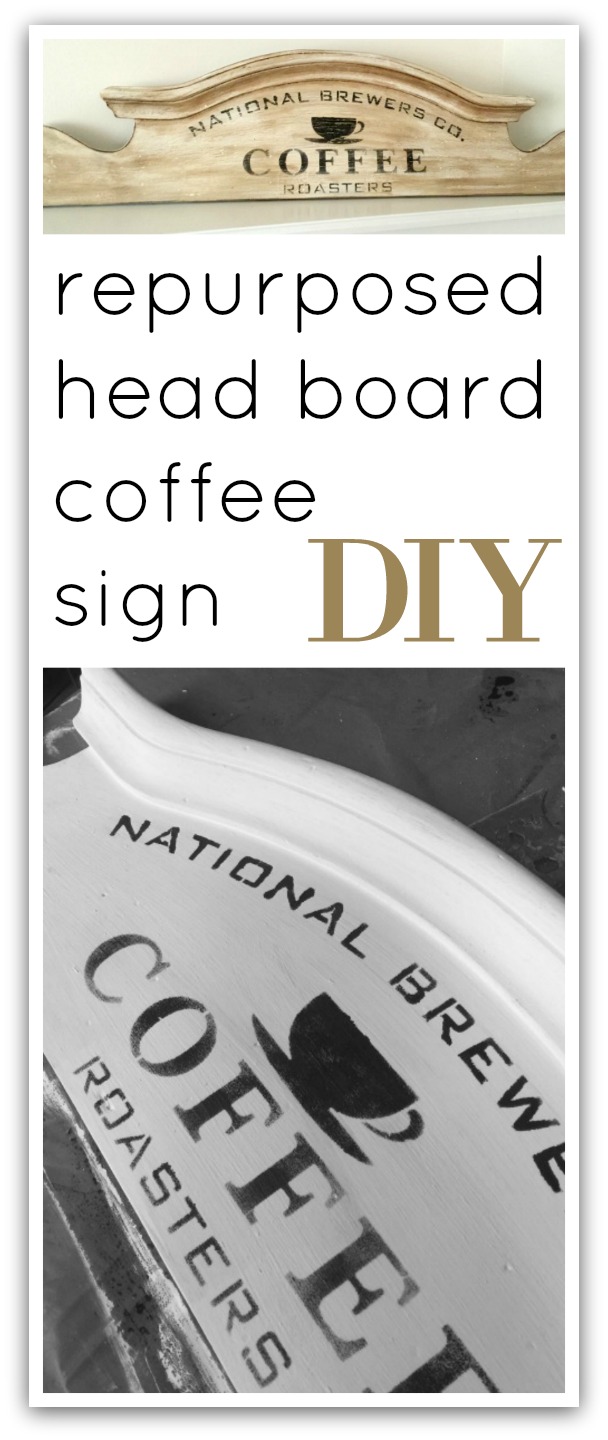 Repurposed Headboard Coffee Sign