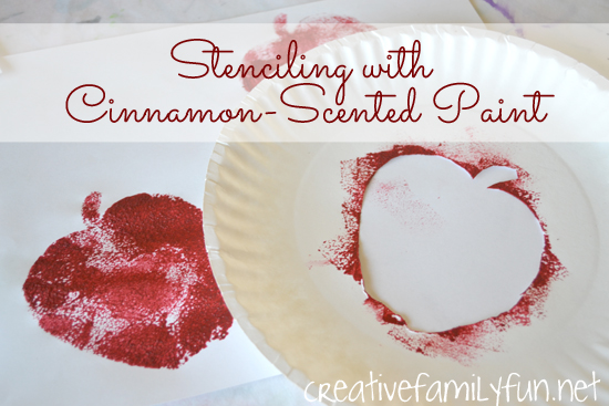 Stenciling with Cinnamon-Scented Paint - Creative Family Fun