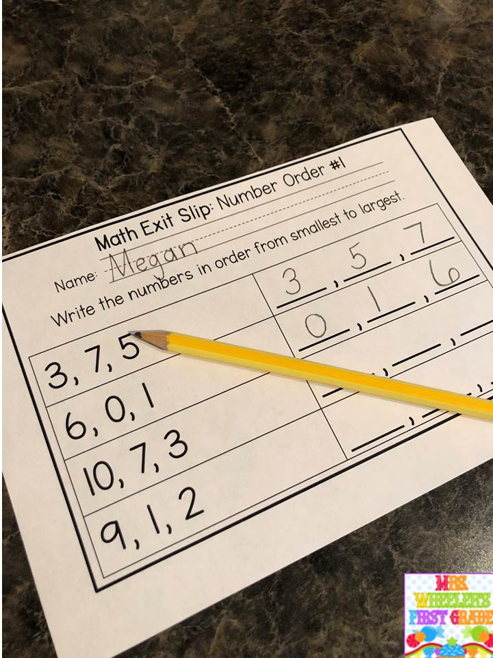 Mrs. Wheeler's First Grade Tidbits: Math Exit Slips