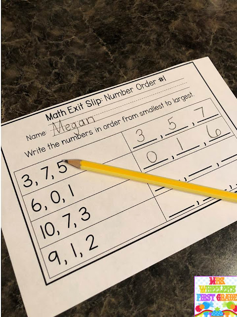 Mrs. Wheeler's First Grade Tidbits: Math Exit Slips