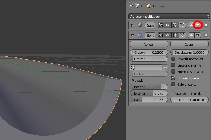 Estudiando Blender: Modificador solidify (solidificar)
