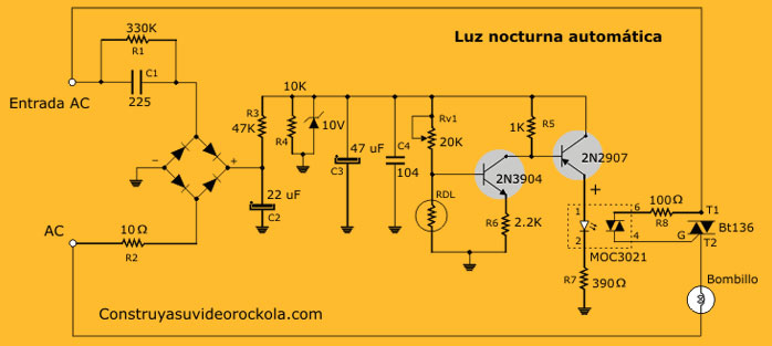 Luz nocturna automática | Proyectos de Electrónica