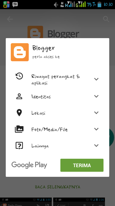 Cara membuat blog di Smartphone melalui aplikasi Blogger